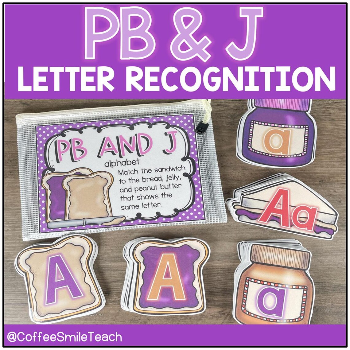 PB&J Alphabet Matching Game: Montessori Letter Recognition Center - Etsy