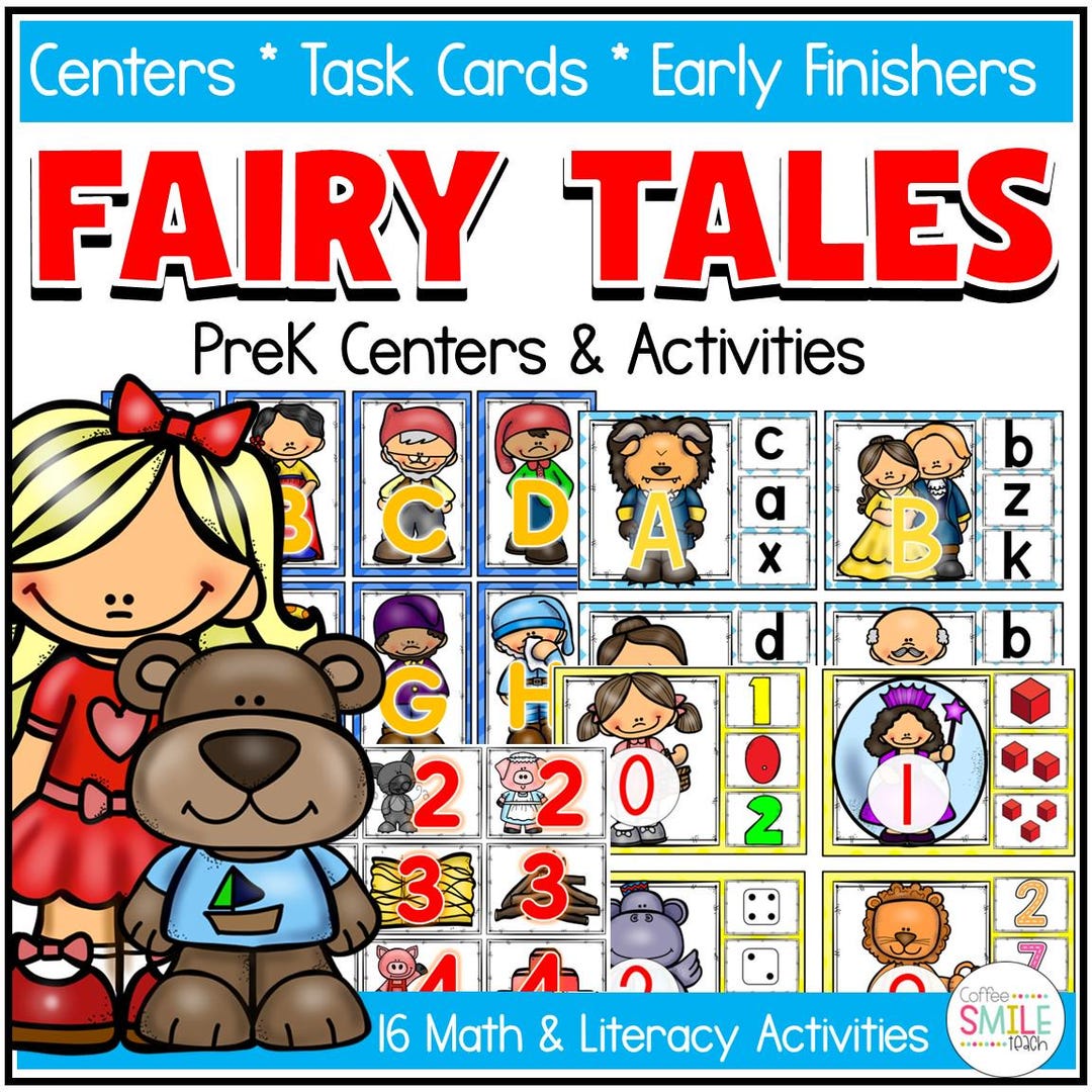 Preschool Printable Fairy Tales Themed Learning Centers and Games ...