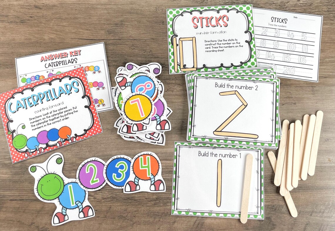 Kindergarten Math Task Box Centers: Counting, Number Recognition - Etsy