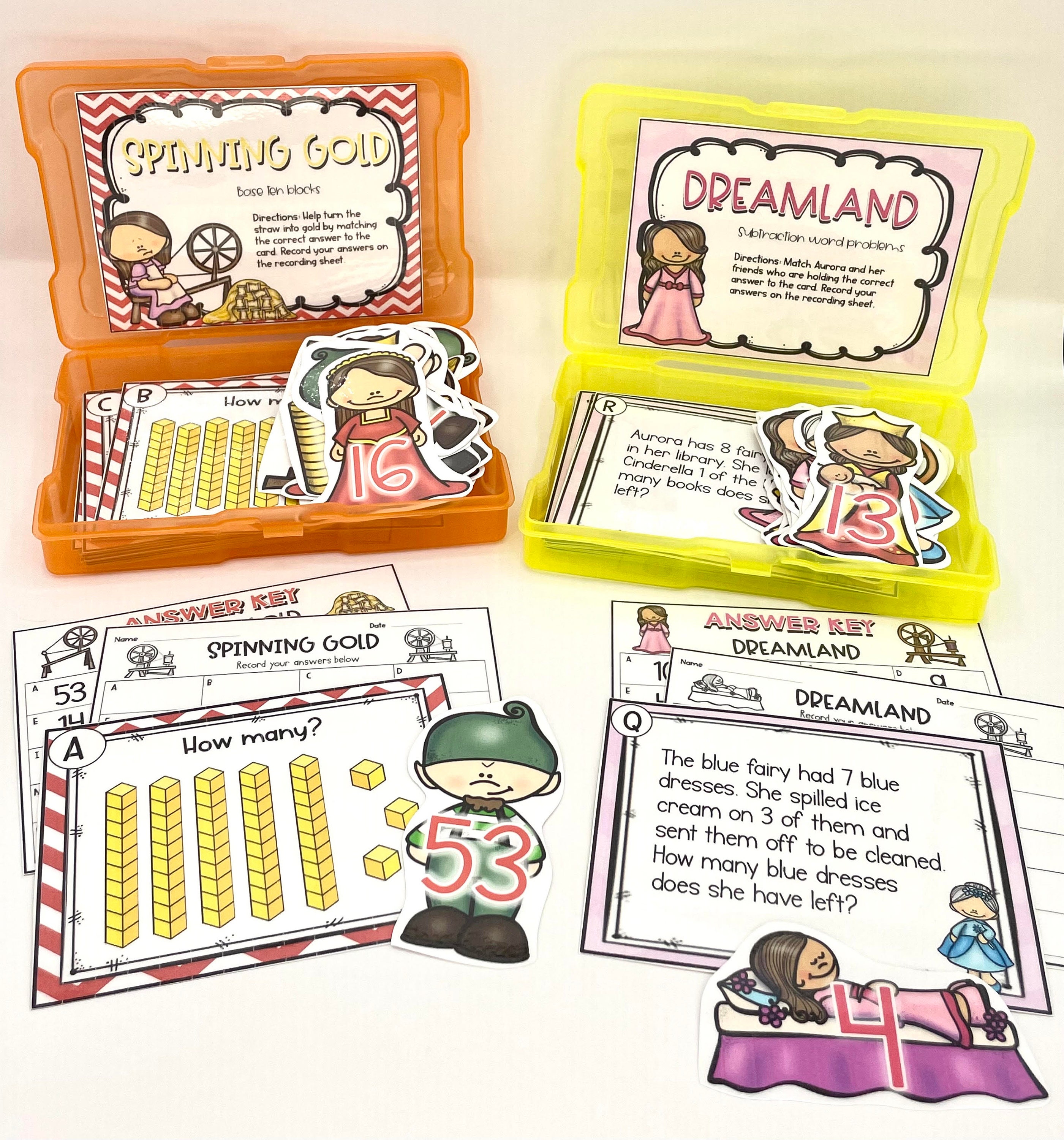 1st Grade Fairy Tales Math & Literacy Task Box Bundle - Etsy