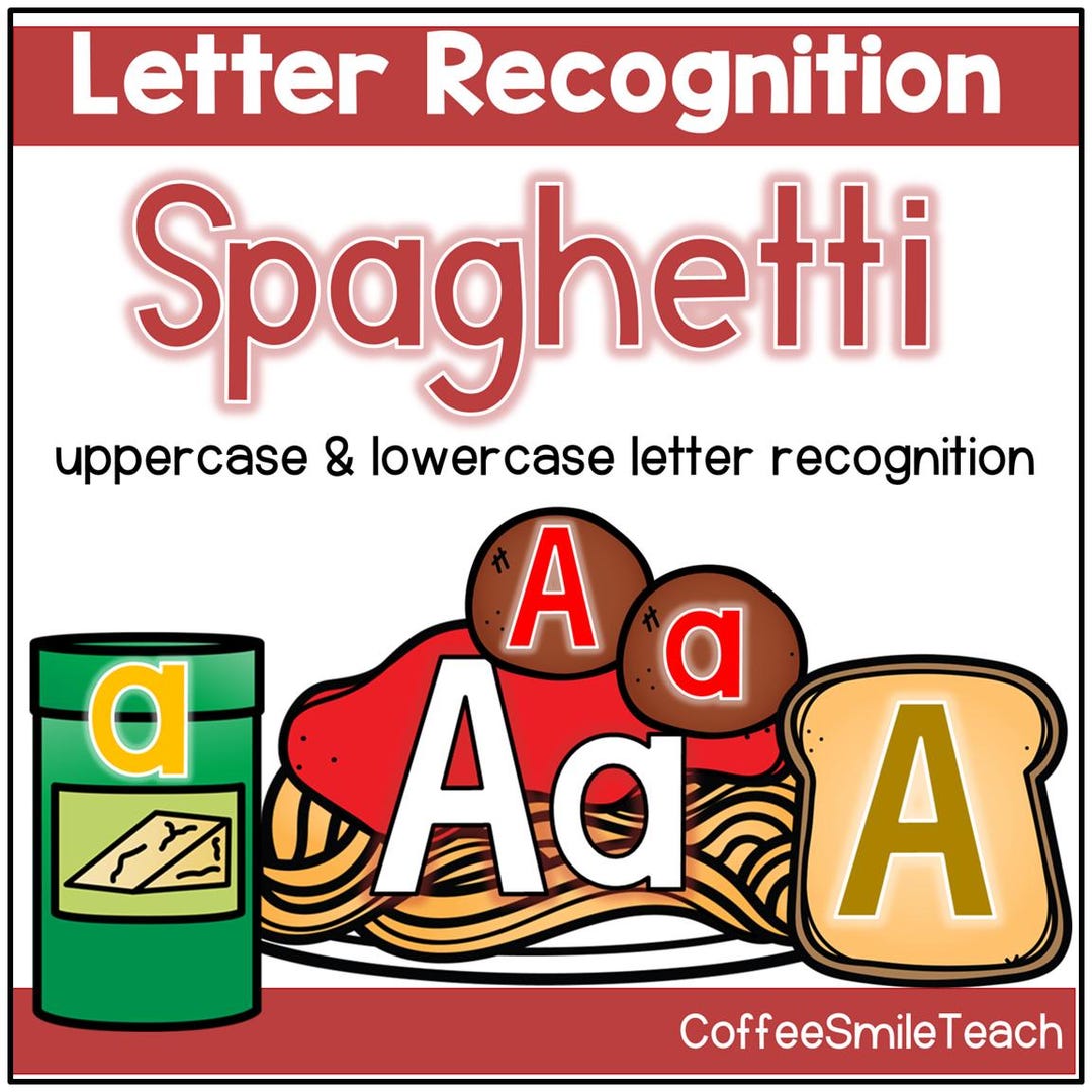 Spaghetti and Meatballs Themed Letter Recognition Center Uppercase ...