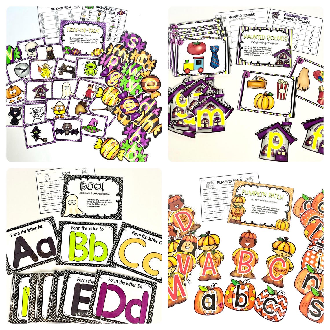 October Halloween Centers for Kindergarten Games Stations Task Cards ...