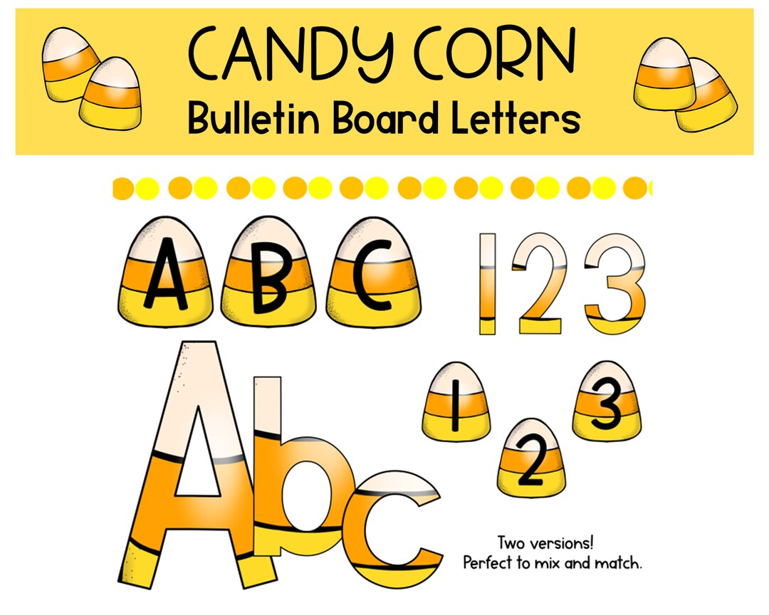 Candy Corn Themed Bulletin Board Letters Halloween Bulletin Board ...