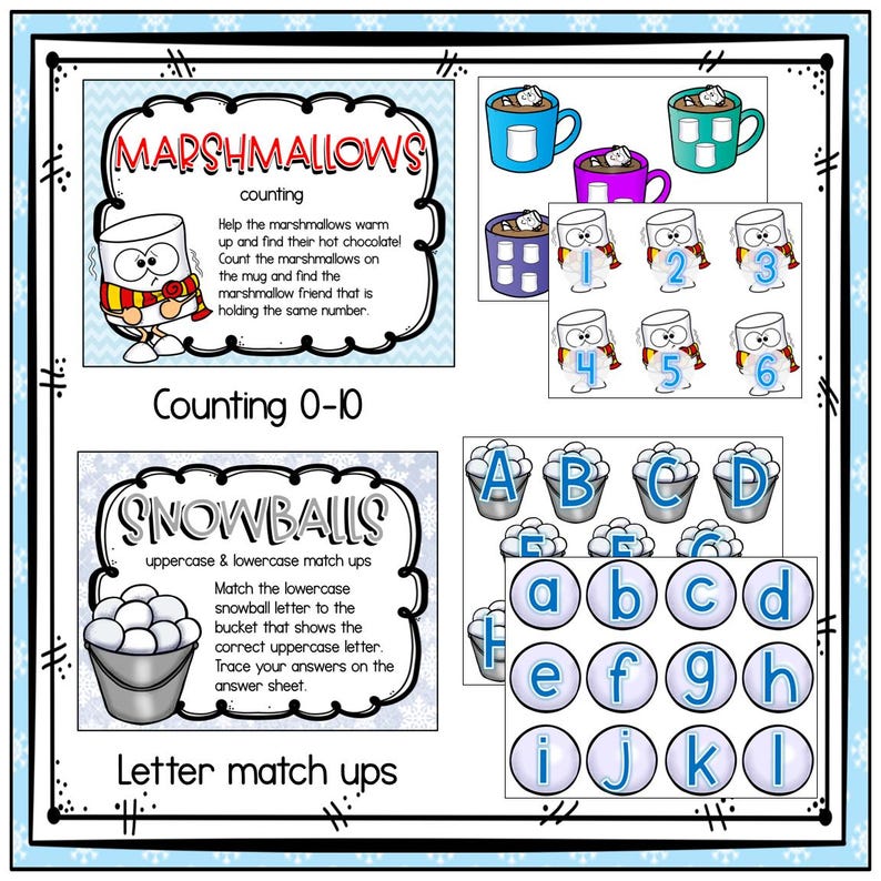 Prek Preschool Winter Themed Task Box Centers January Hands on ...