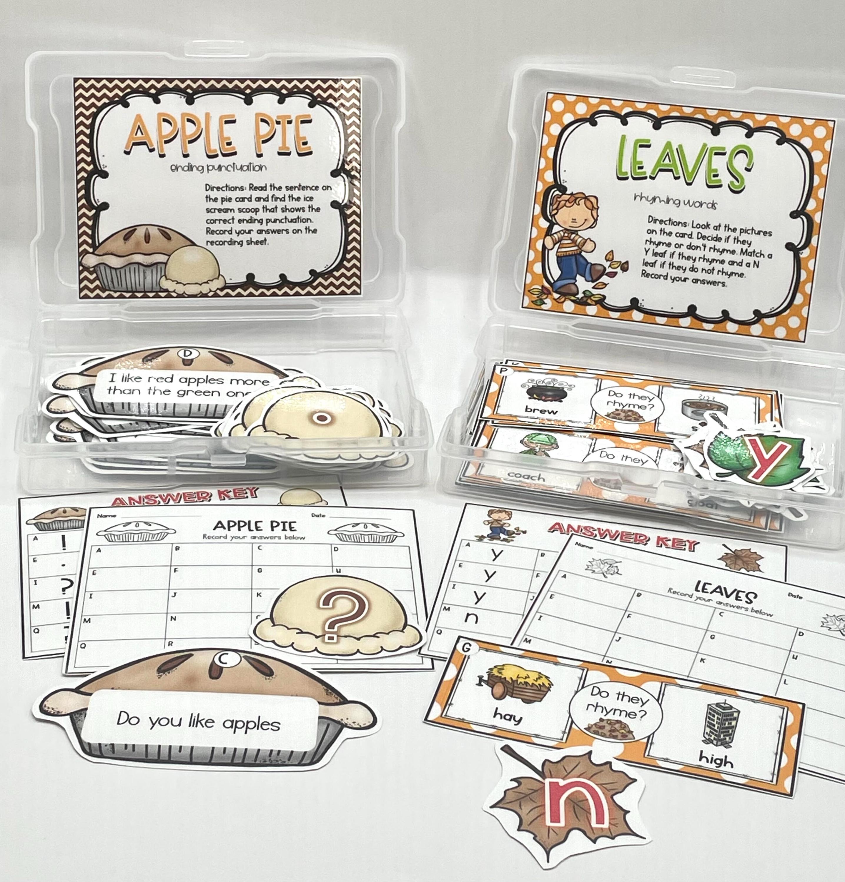 Digital File for 1st Grade September Fall Math & Literacy Centers ...