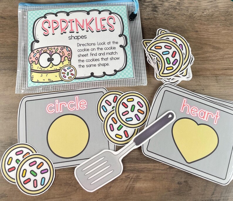 Sprinkled Cookie Shape Sorting: Montessori Math Center - Etsy
