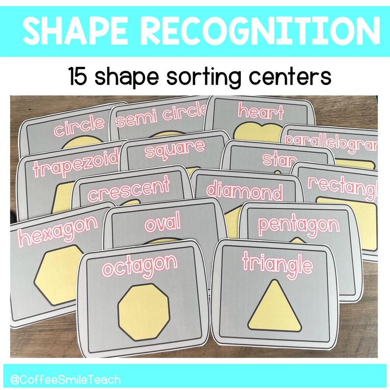 Kindergarten Math Center Montessori Centers Shape Recognition Task Box ...