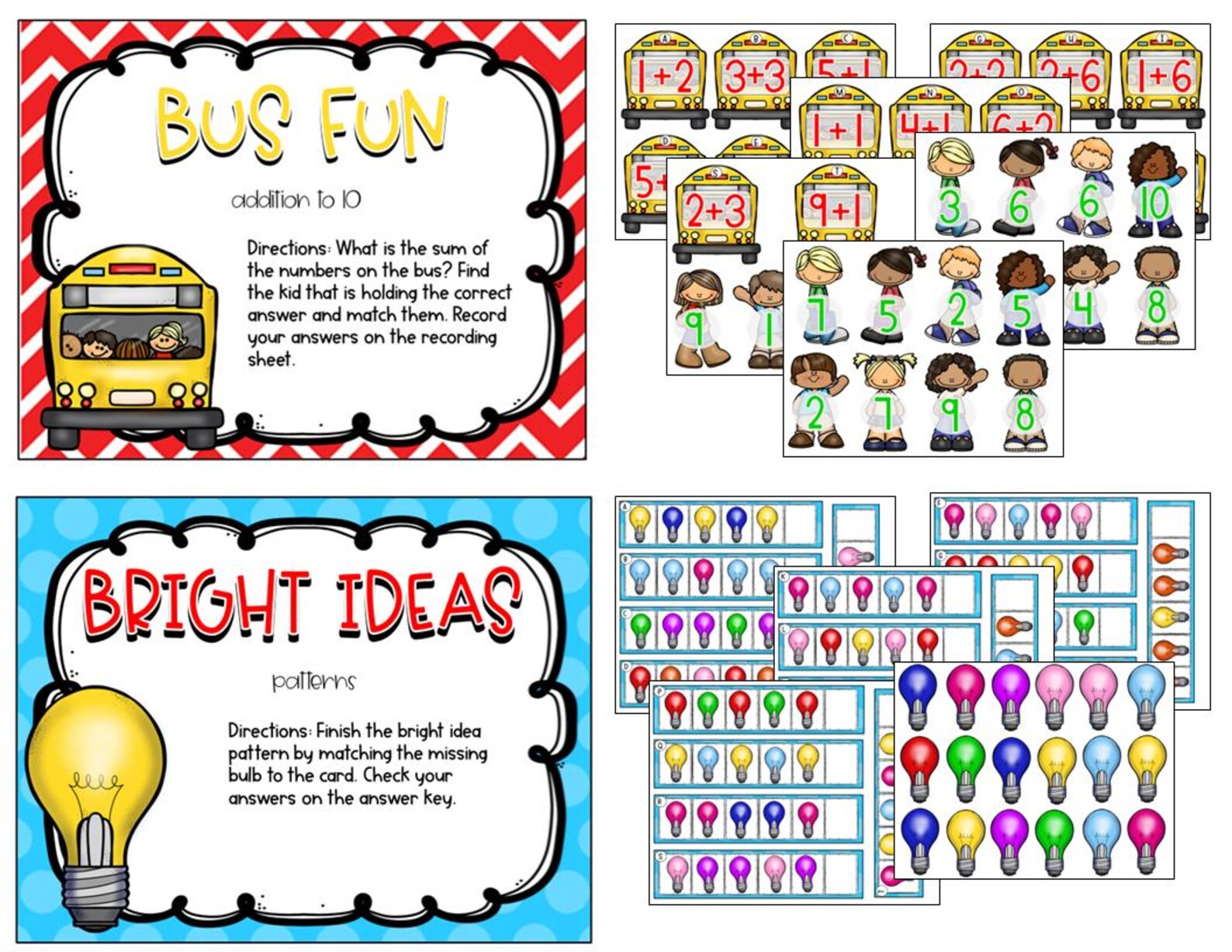 Kindergarten Math Literacy ELA Task Boxes 16 Centers Back to School ...