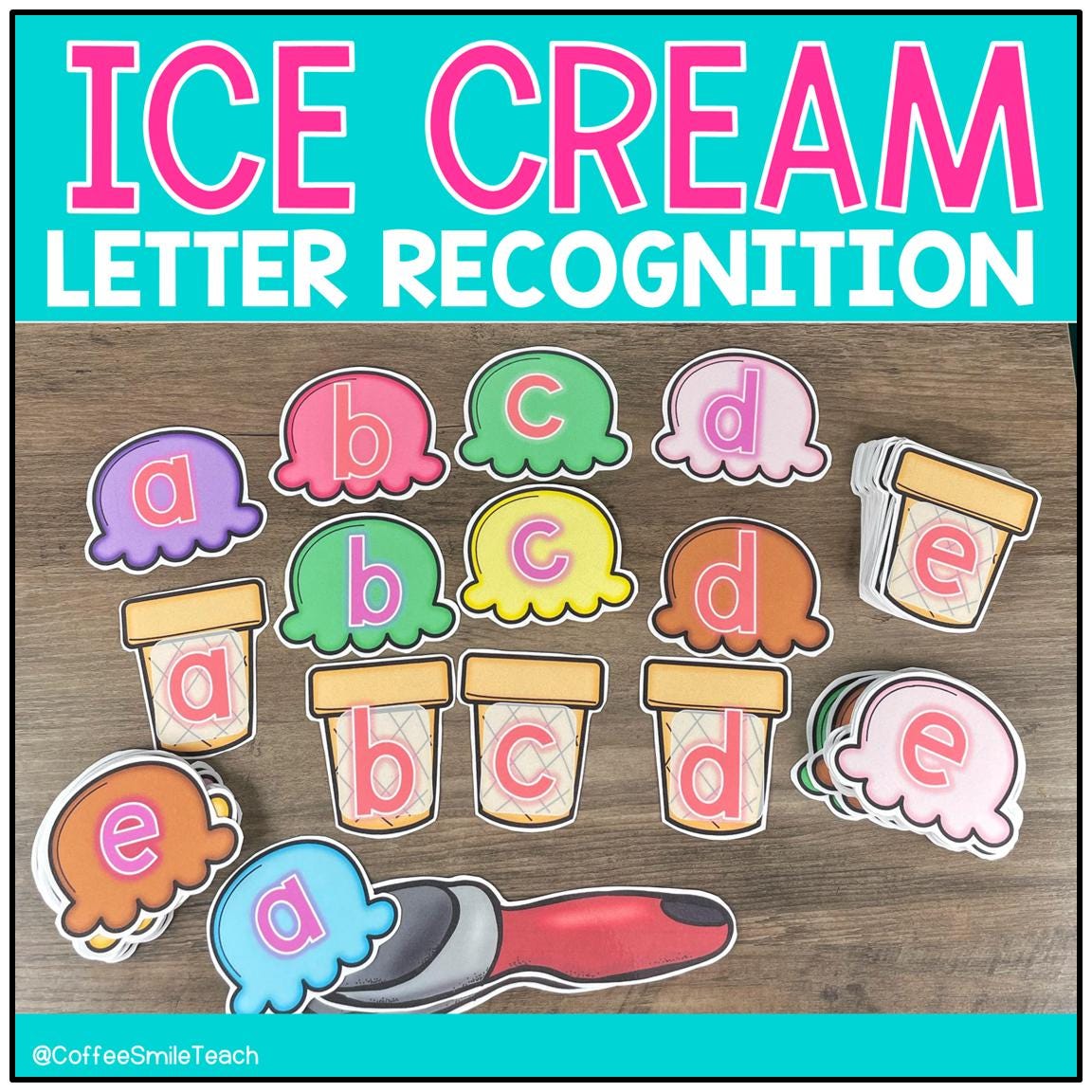 Ice Cream Letter Matching Game: Montessori Alphabet Task Box - Etsy