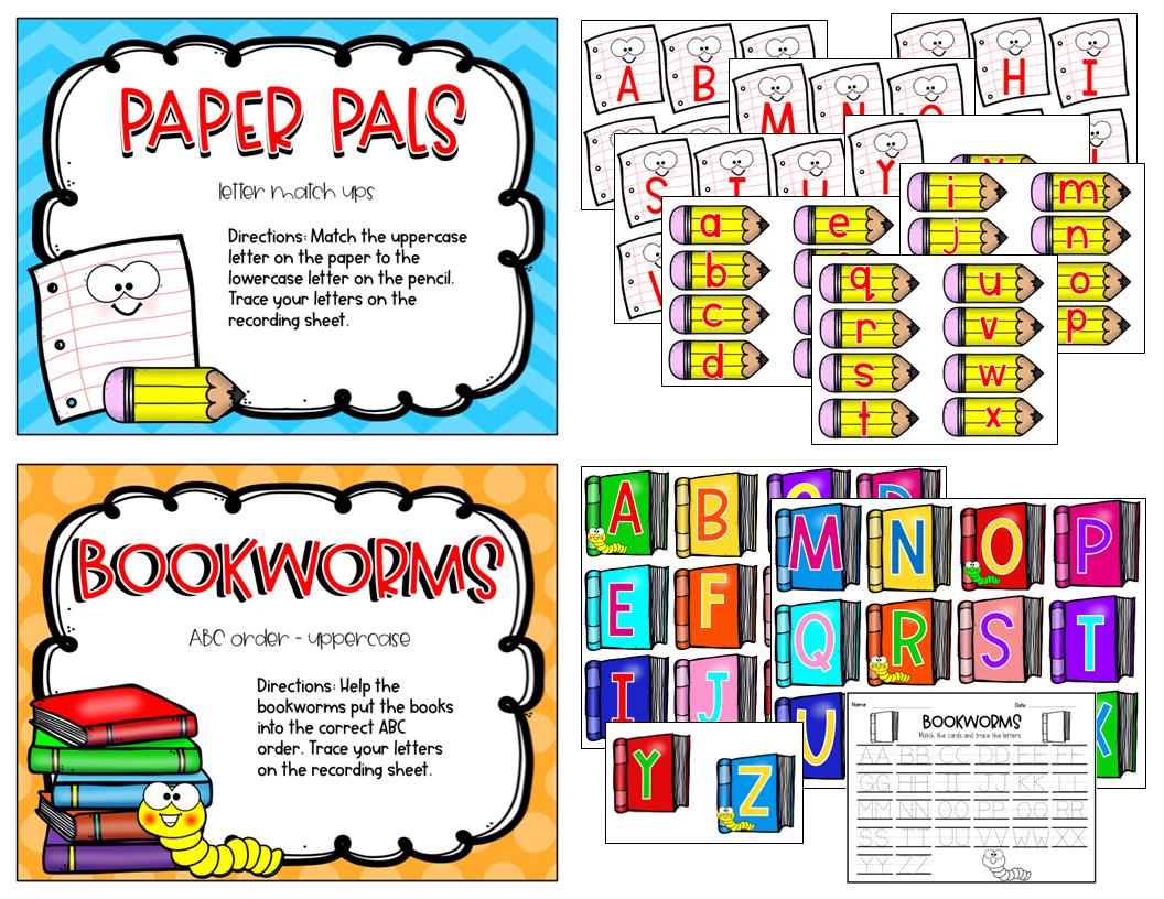Kindergarten Math Literacy ELA Task Boxes 16 Centers Back to School ...