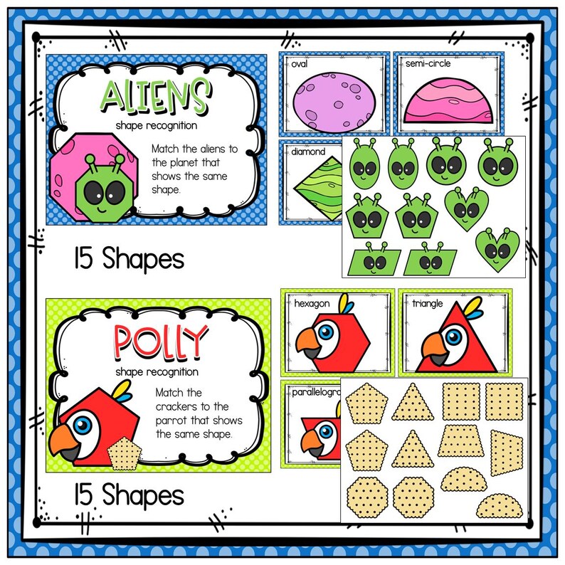 Shape Sorting Activity Printable Preschool Game Educational Learning ...