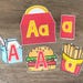 Fast Food Alphabet Matching Game: Letter Recognition Learning Center - Etsy