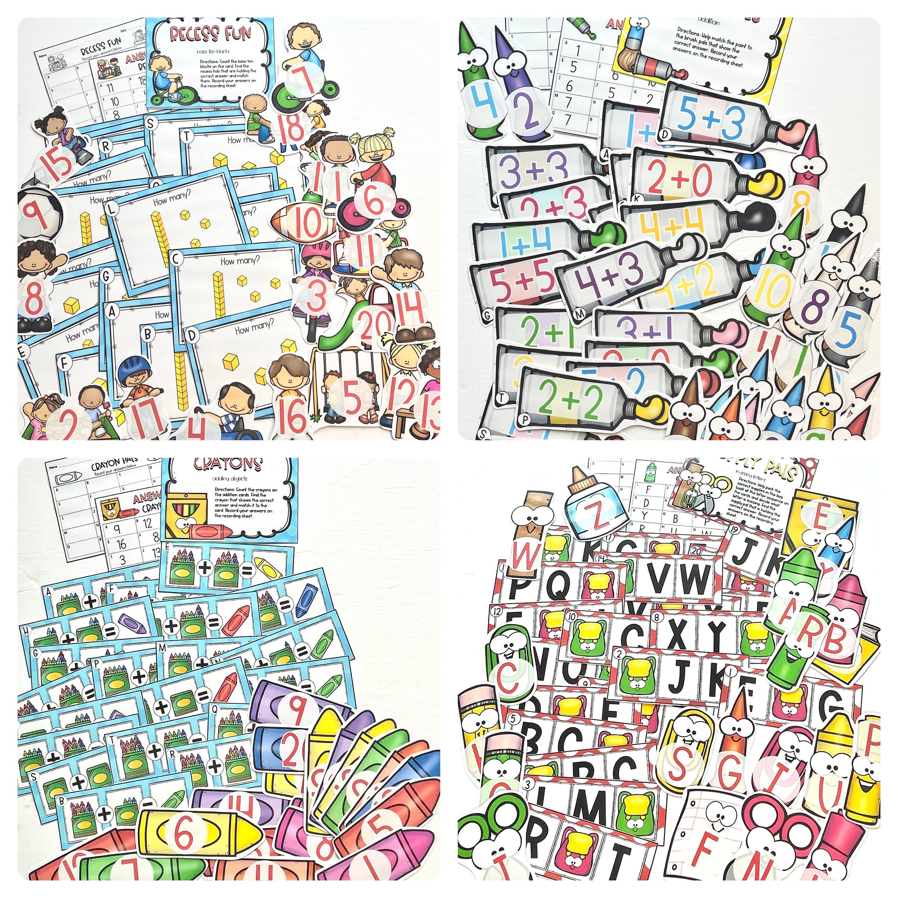 Back to School 1st Grade Math & Literacy Task Boxes Centers Classroom ...