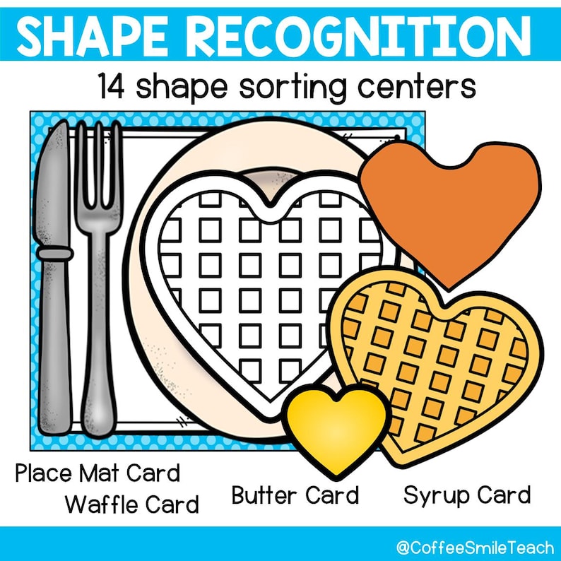 Shape Sorting Waffle Themed Center for Preschool Early Childhood ...