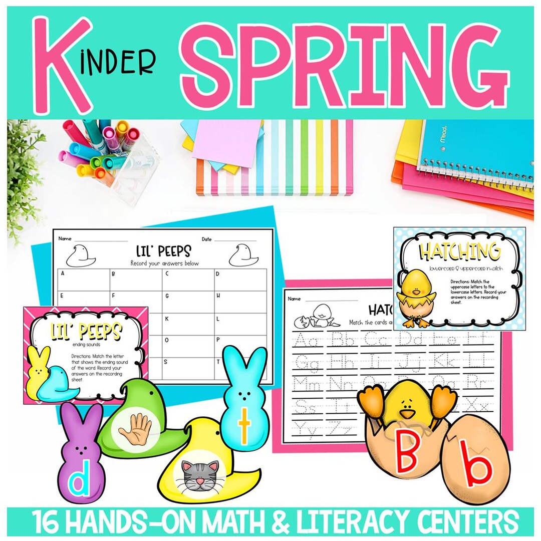 Kindergarten Math Literacy Language Spring Task Boxes Kinder Learning ...