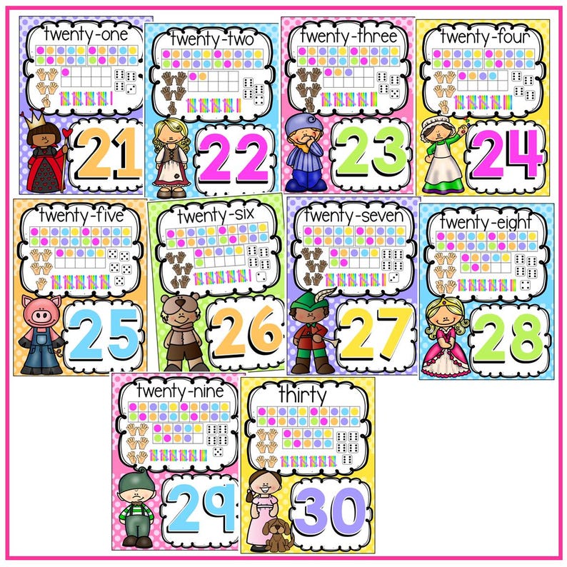 Fairy Tale Themed Number Posters 1-30 Classroom Resources and Decor ...
