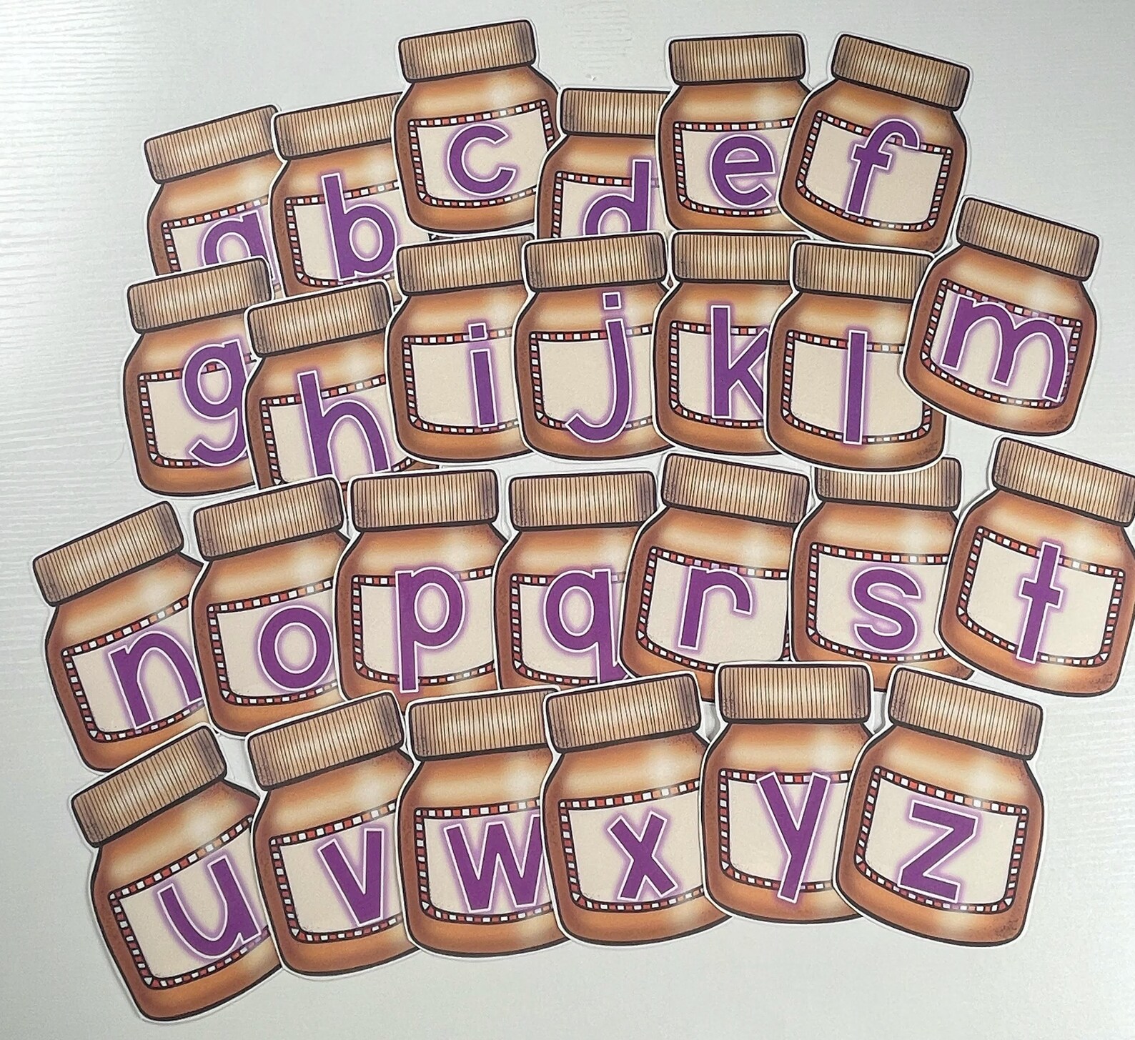 PB&J Alphabet Matching Game: Montessori Letter Recognition Center - Etsy
