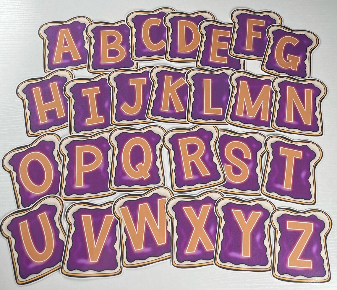 PB&J Alphabet Matching Game: Montessori Letter Recognition Center - Etsy