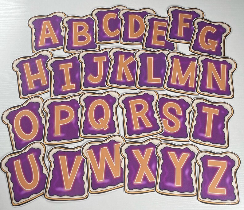PB&J Alphabet Matching Game: Montessori Letter Recognition Center - Etsy