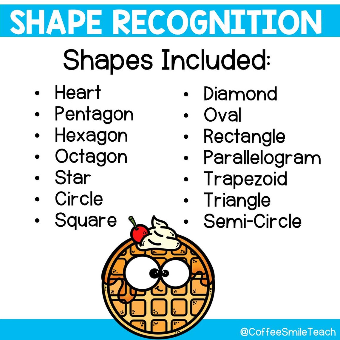 Shape Sorting Waffle Themed Center for Preschool Early Childhood ...