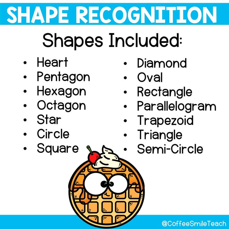 Shape Sorting Waffle Themed Center for Preschool Early Childhood ...