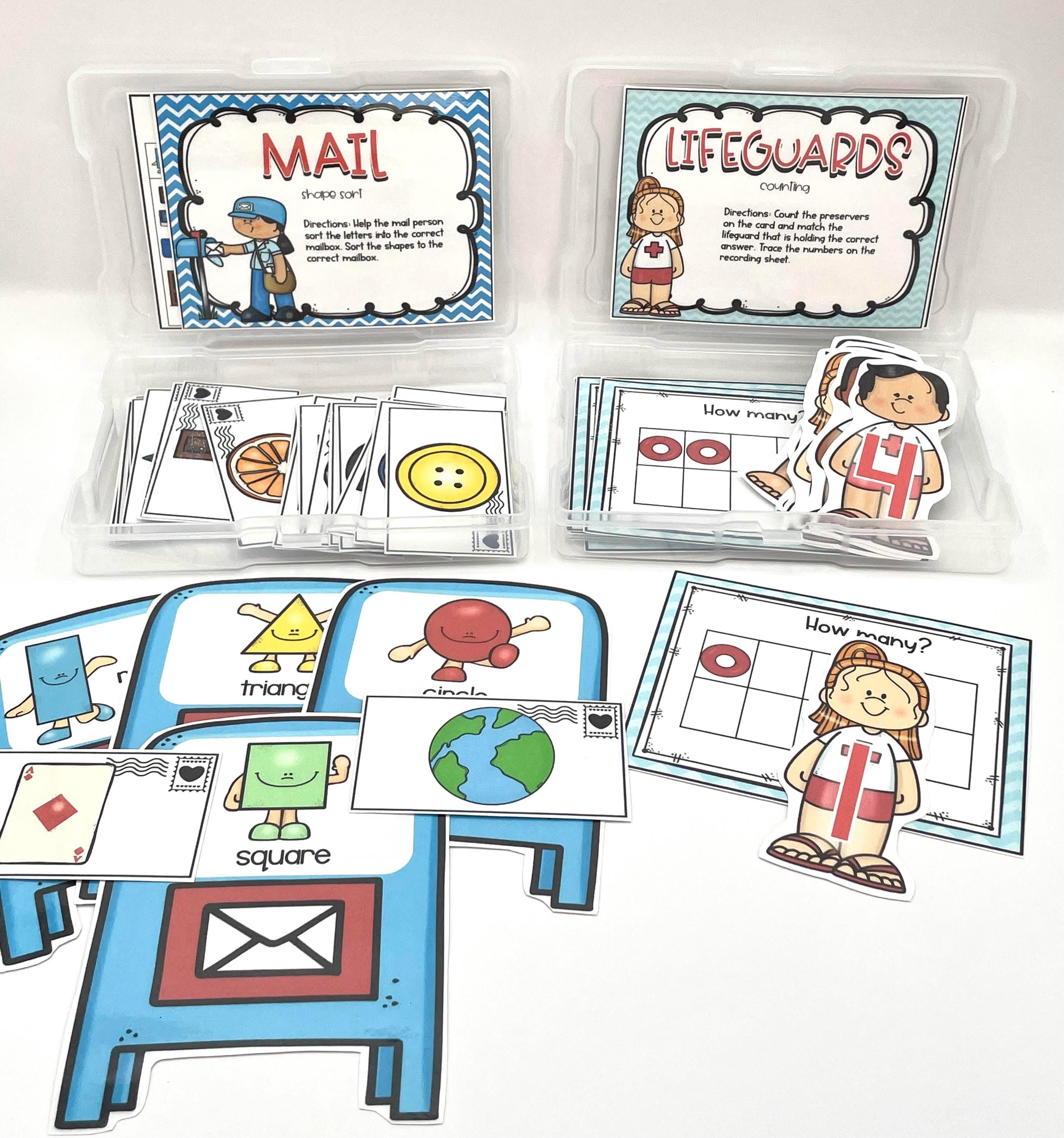 Preschool Community Helpers Activity Box: Math & Literacy Learning ...