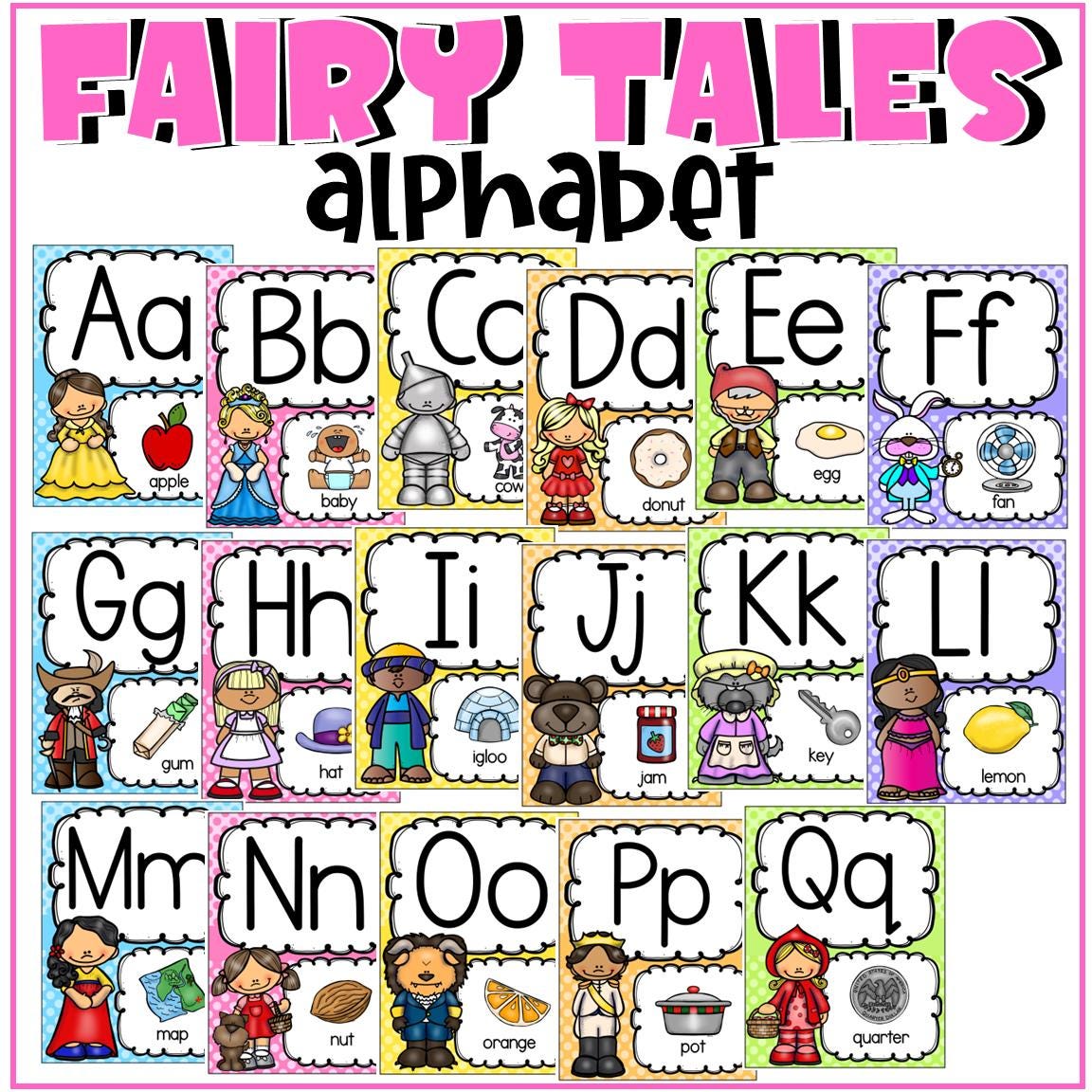 Fairy Tale Themed Alphabet Posters for Classroom Decor Homeschool ...