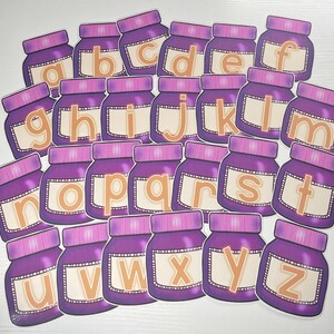 PB&J Alphabet Matching Game: Montessori Letter Recognition Center - Etsy