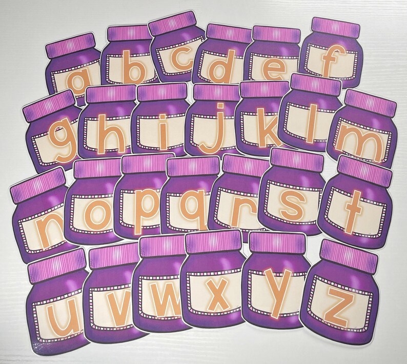 PB&J Alphabet Matching Game: Montessori Letter Recognition Center - Etsy