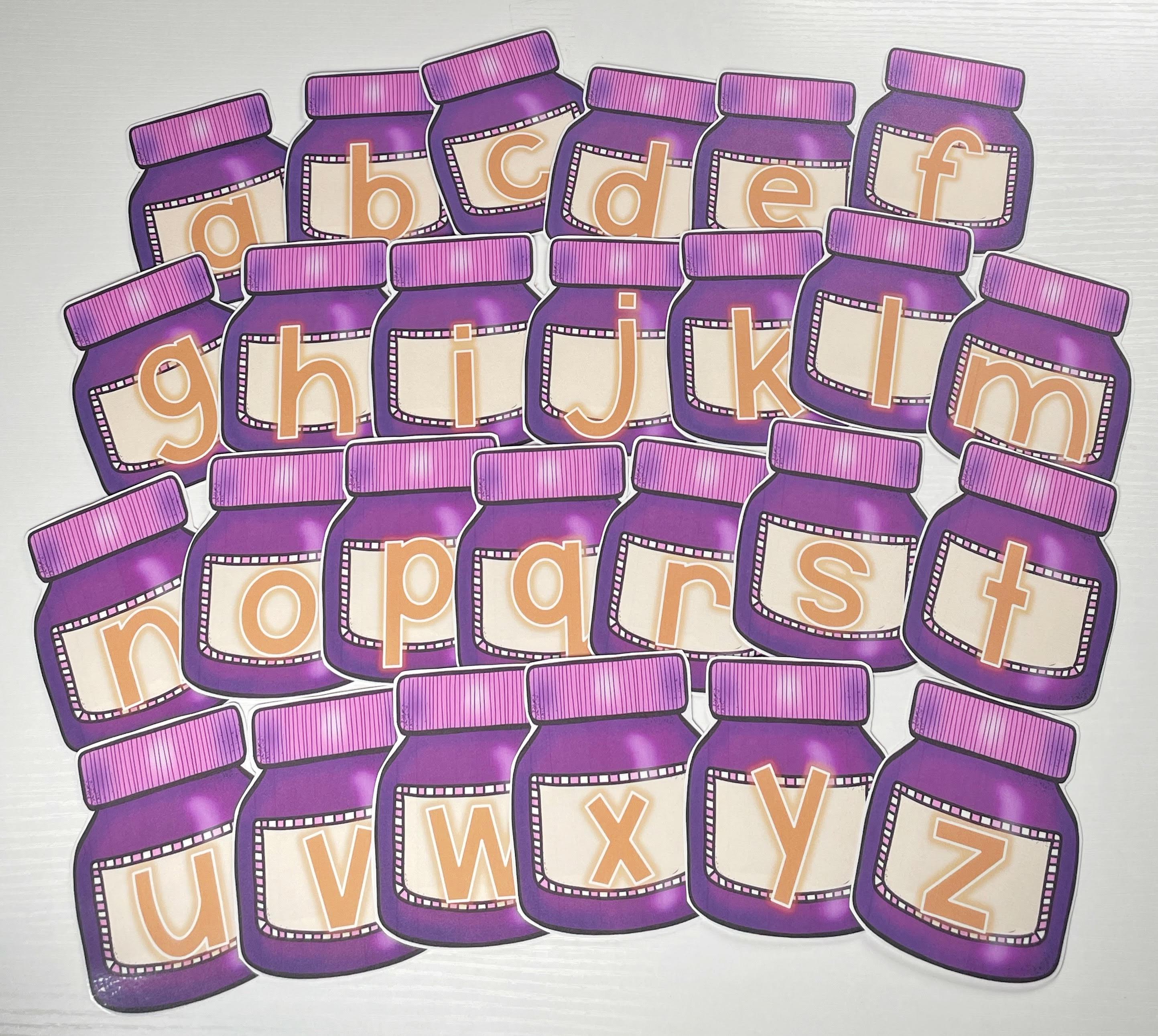 PB&J Alphabet Matching Game: Montessori Letter Recognition Center - Etsy