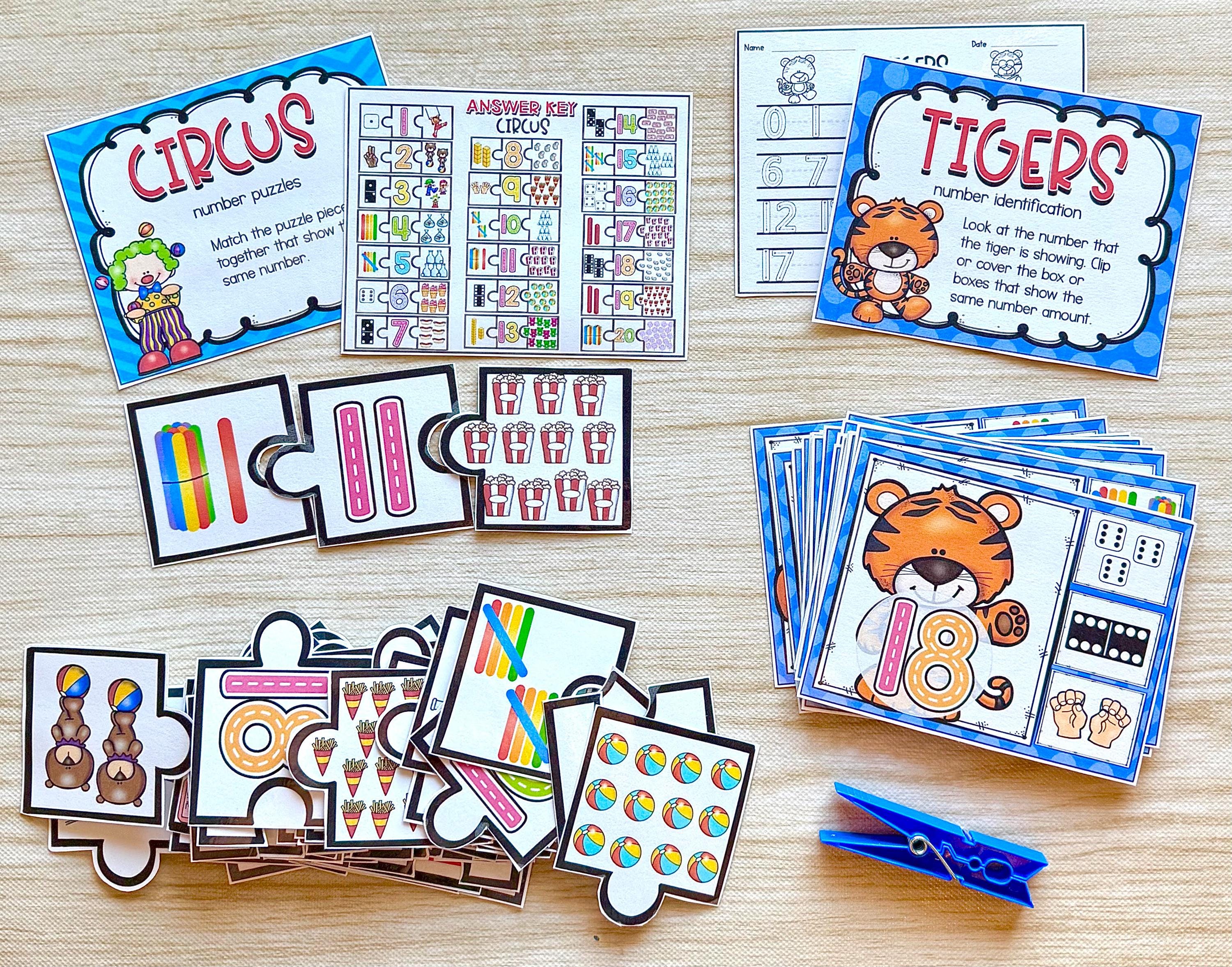 Kindergarten Math Task Box Centers & Learning Activities Counting ...