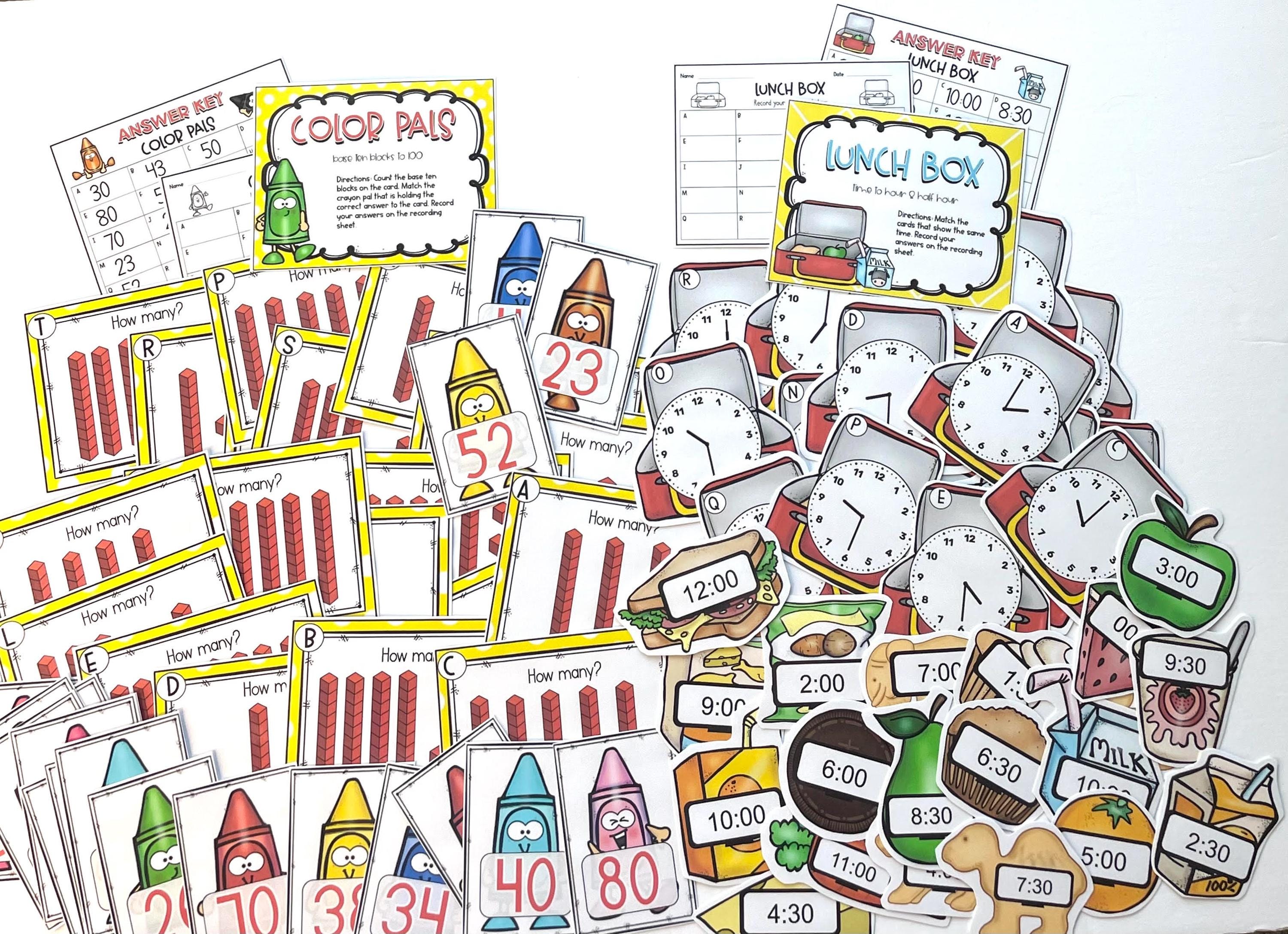 2nd Grade Back to School Math & Literacy Task Boxes Centers Classroom ...