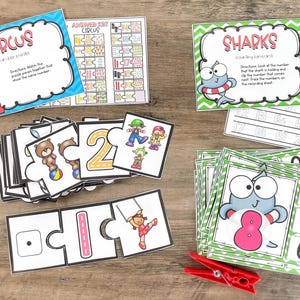 Kindergarten Math Task Box Centers & Learning Activities Counting ...