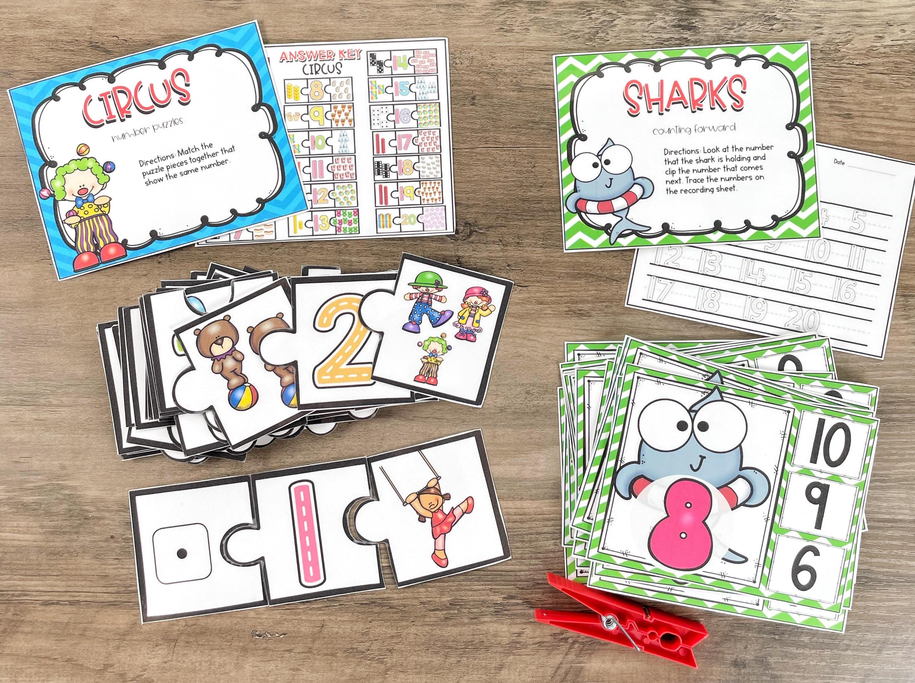 Kindergarten Math Task Box Centers: Counting, Number Recognition - Etsy