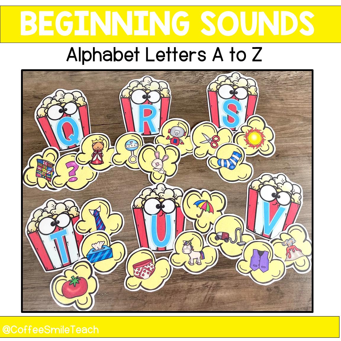 Beginning Sound Activity Popcorn Themed Alphabet Literacy Center Task ...
