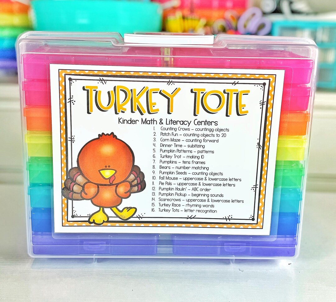 Thanksgiving Themed Kindergarten Math & Literacy Task Boxes Centers ...
