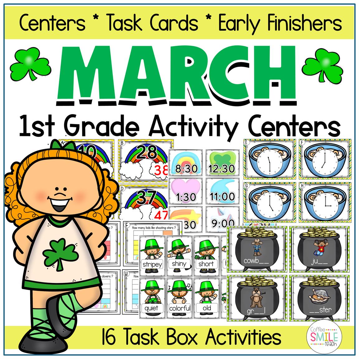 1st Grade St. Patrick's Day Math & Literacy Centers (PDF Download) - Etsy