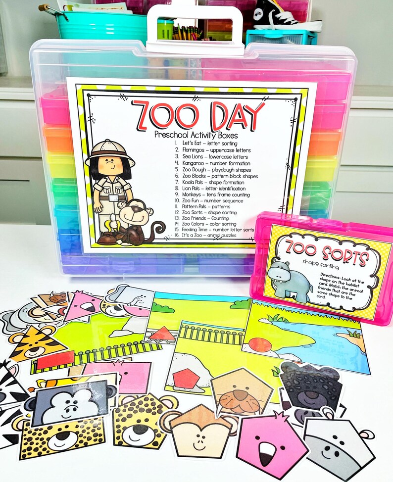 Preschool Zoo-themed Task Box Centers and Games Classroom and ...
