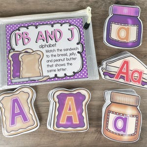 PB&J Alphabet Matching Game: Montessori Letter Recognition Center - Etsy