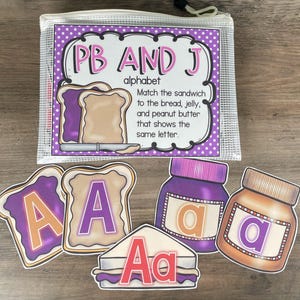 PB&J Alphabet Matching Game: Montessori Letter Recognition Center - Etsy