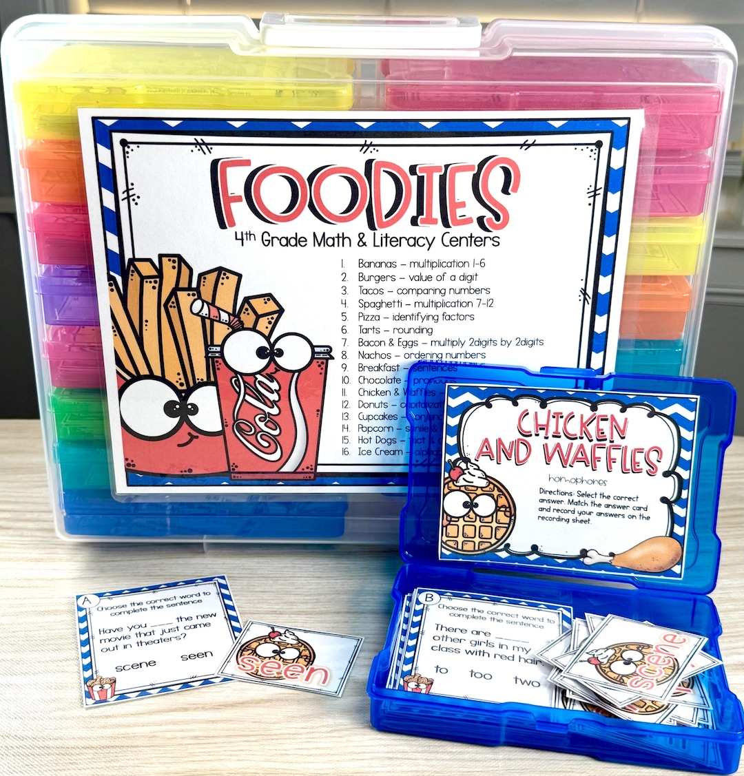 4th Grade Math and ELA Literacy Task Boxes Centers & Learning ...