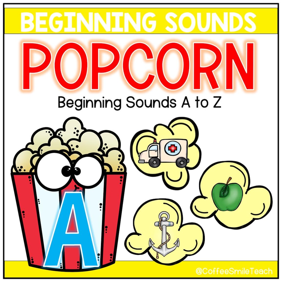 Popcorn Themed Beginning Sounds Center Alphabet Literacy Task Box ...