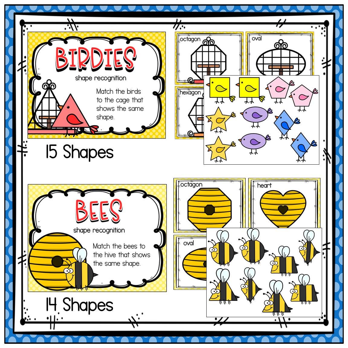 Shape Sorting Activity Printable Preschool Game Educational Learning ...