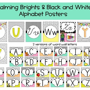 Calming Brights and Black & Whites Dots and Doodles Alphabet Posters ...