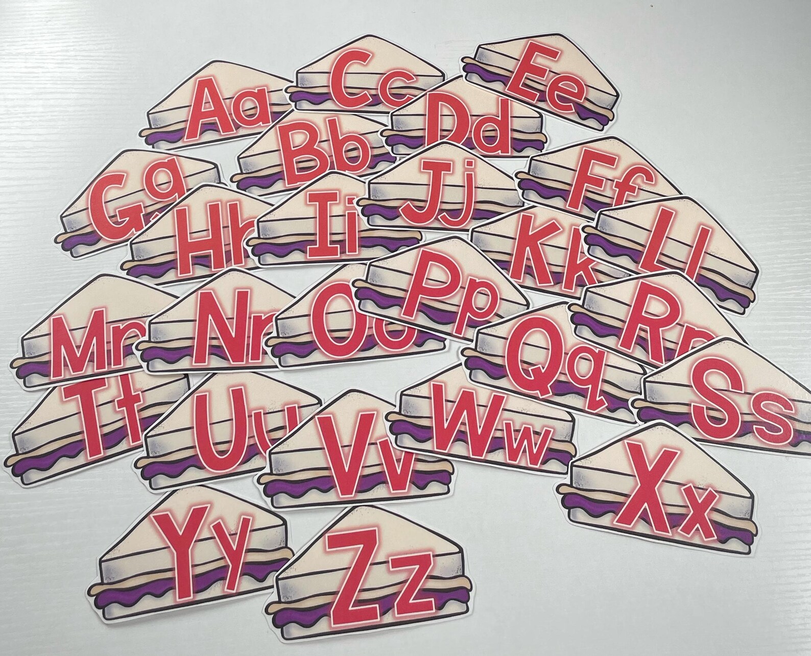 PB&J Alphabet Matching Game: Montessori Letter Recognition Center - Etsy