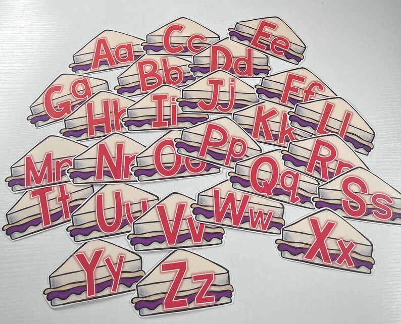 PB&J Alphabet Matching Game: Montessori Letter Recognition Center - Etsy