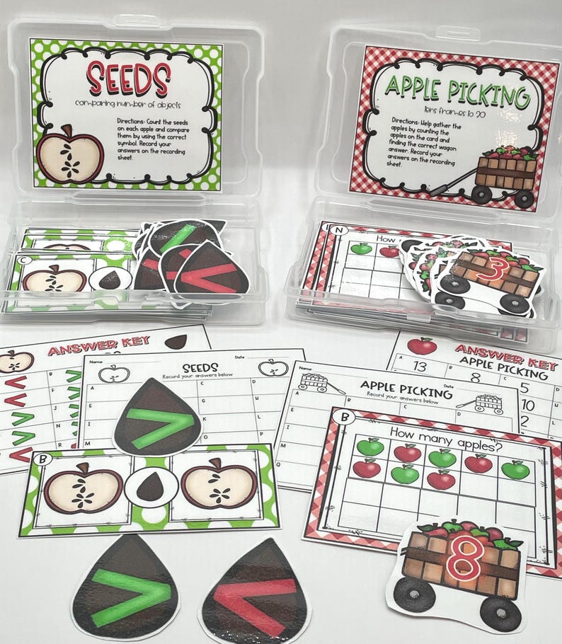 1st Grade September Math & Literacy Centers - Fall Task Box Bundle - Etsy