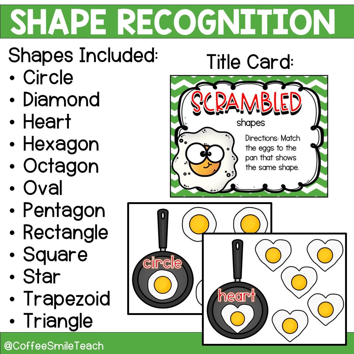 Kindergarten Preschool Shape Recognition Center Scrambled Egg Theme ...