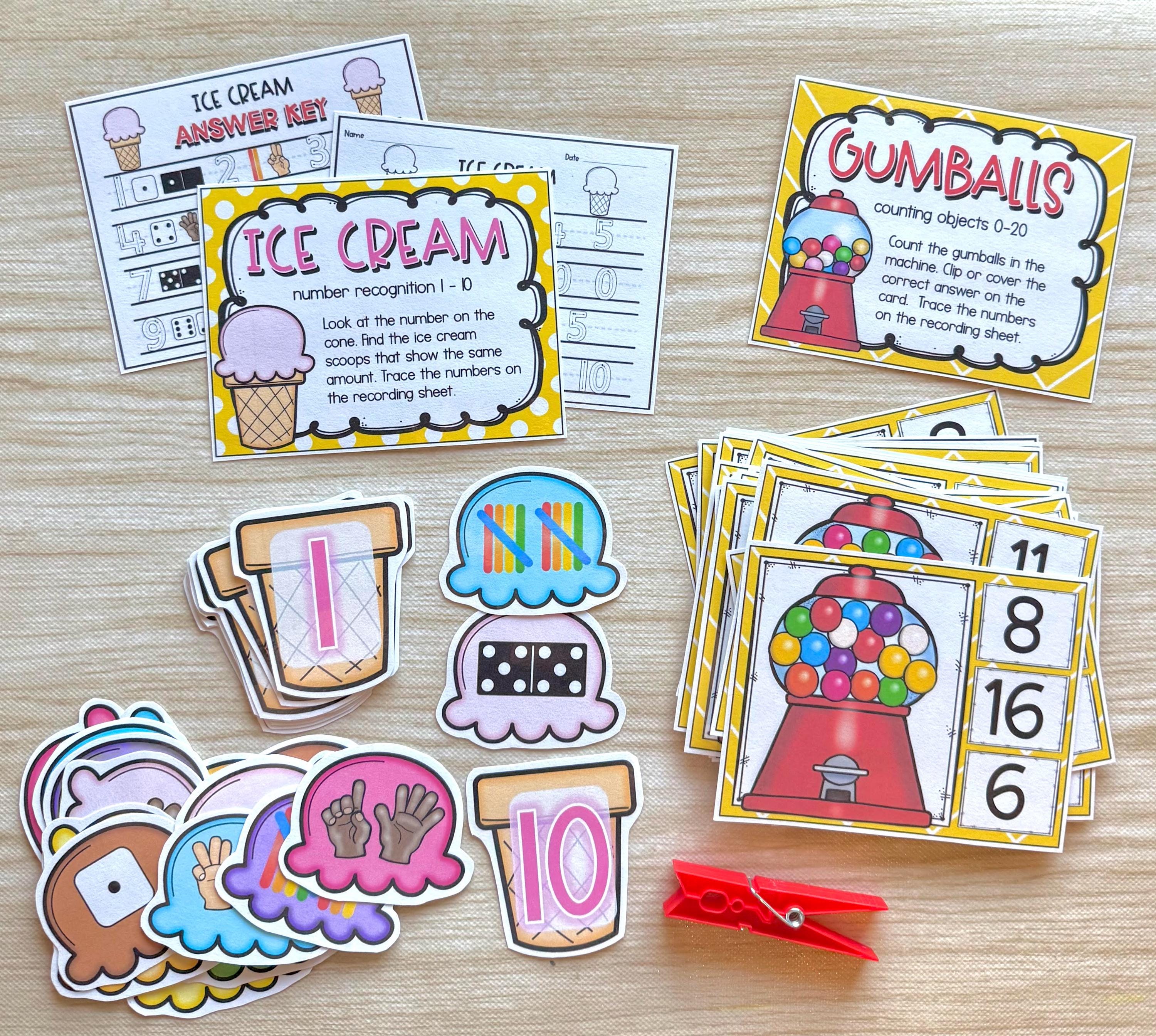 Kindergarten Math Task Box Centers & Learning Activities Counting ...