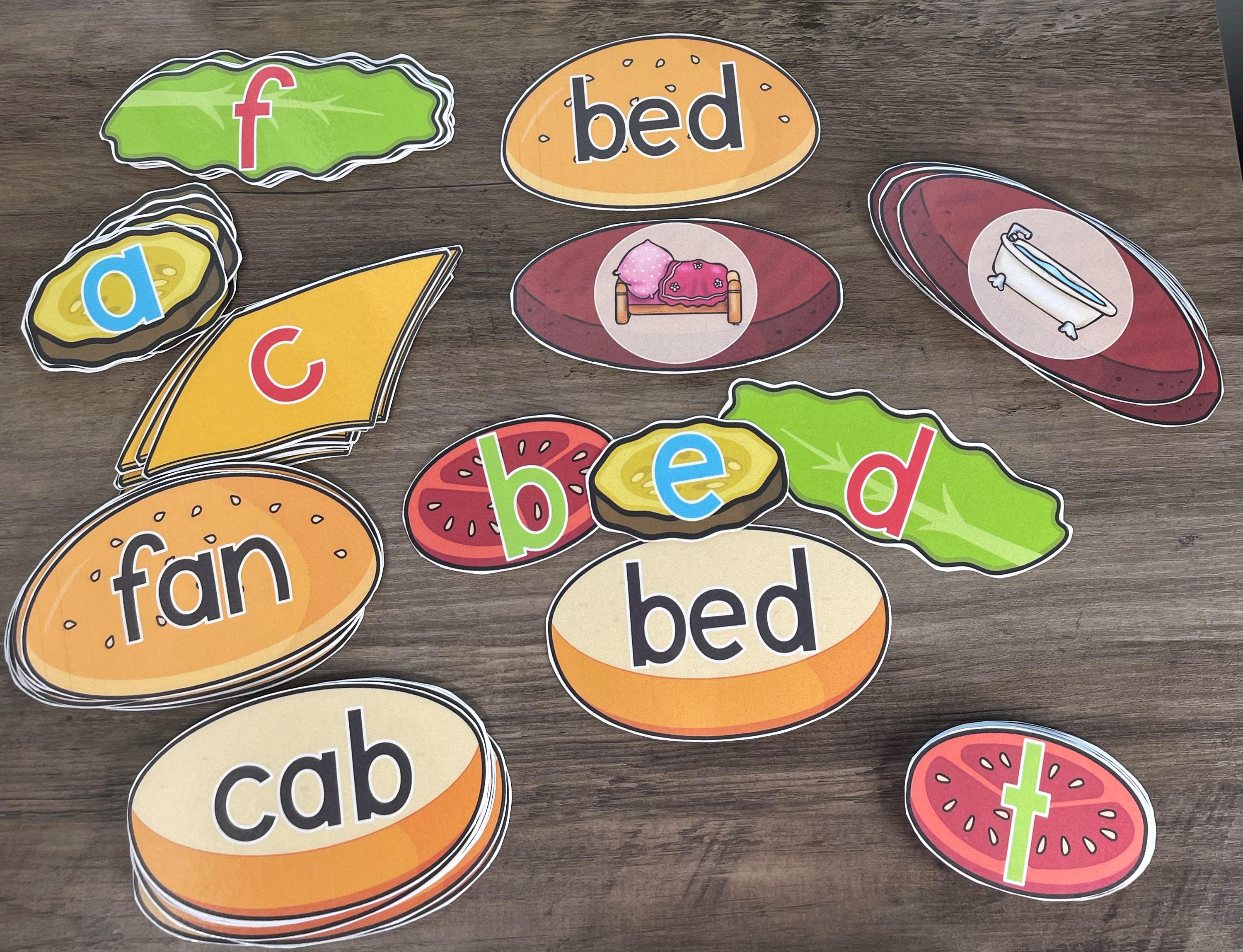 CVC Word Building: Build a Burger Phonics Game (digital File) - Etsy